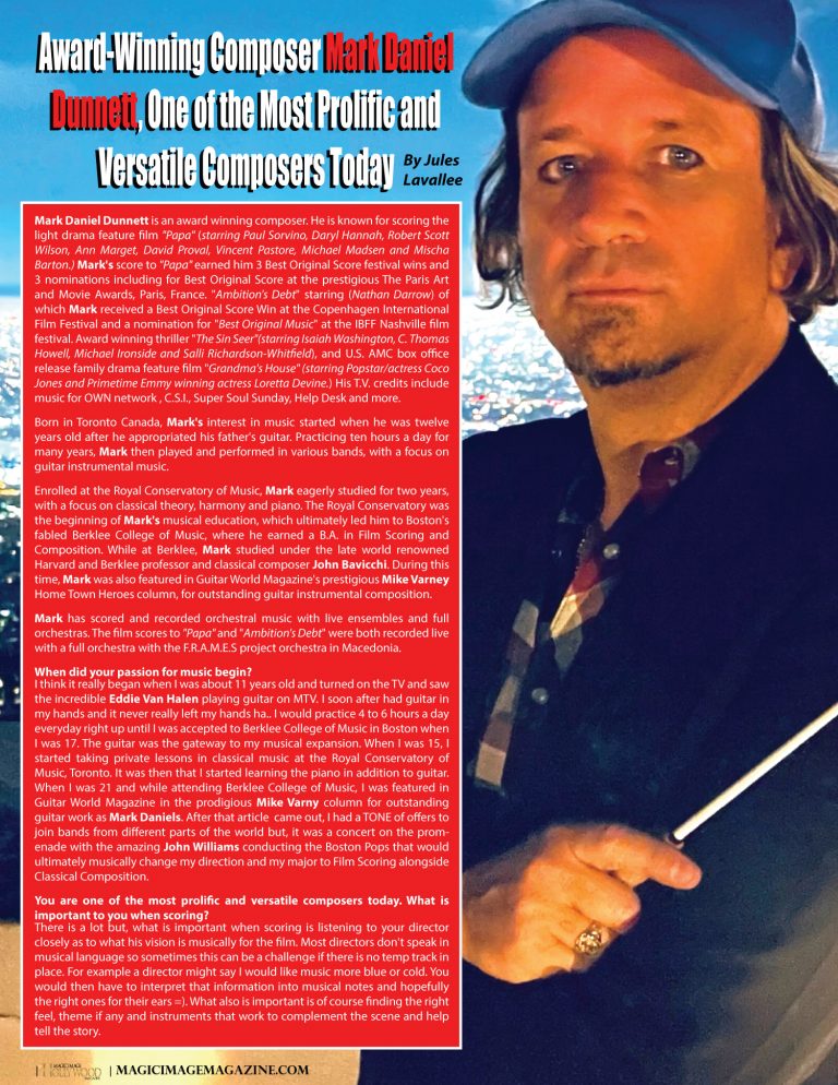 Award-Winning Composer Mark Daniel Dunnett, One of the Most Prolific ...